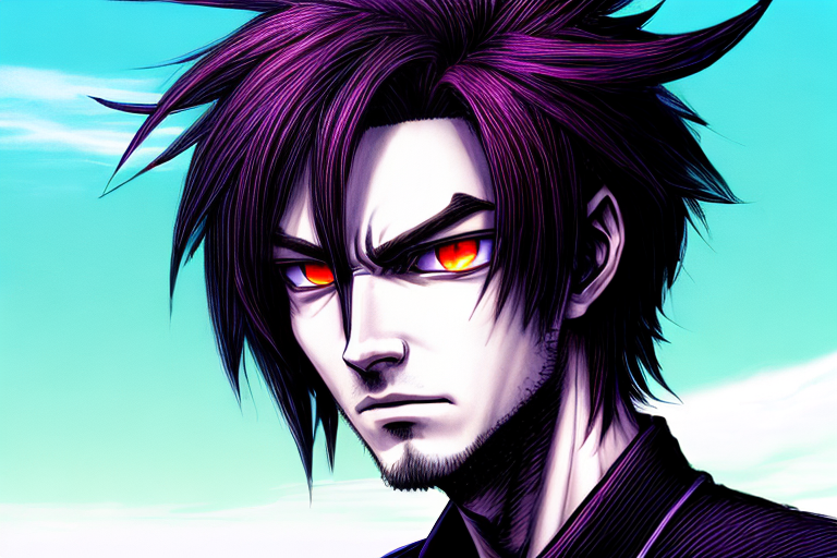 man half demon anime style