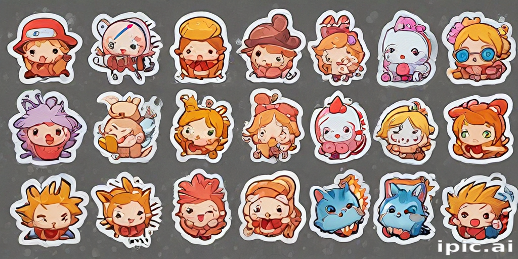 A Colorful Collection of Cute Cartoon Character Stickers Featuring ...