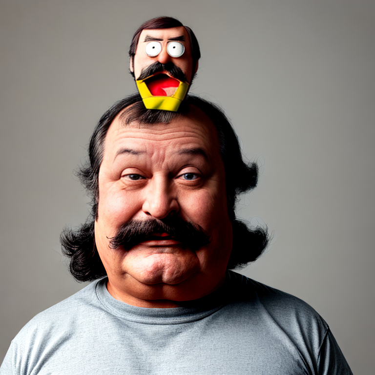 Hyper realistic human version of Bob Belcher from Bob's burger