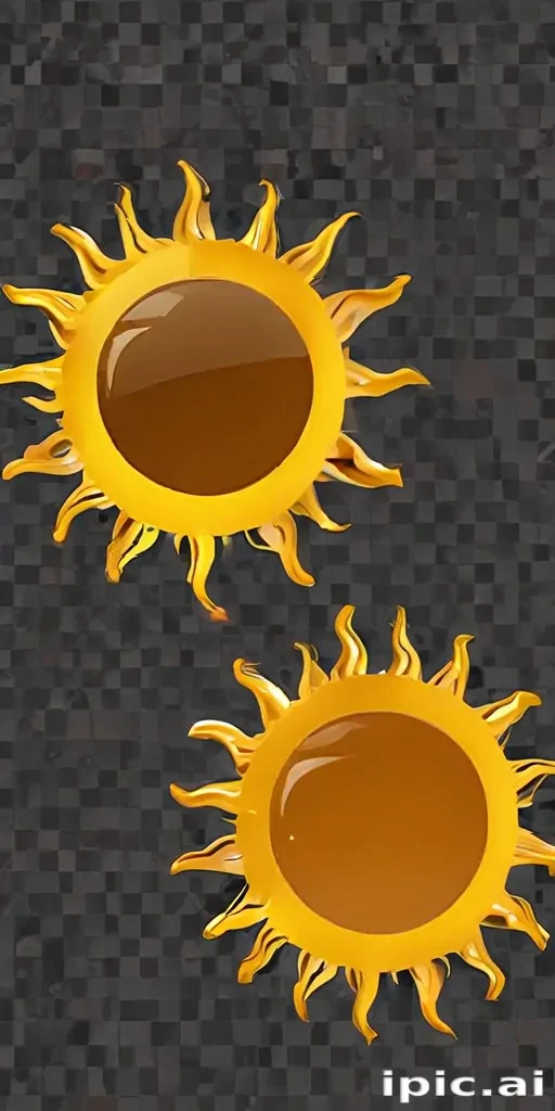 Two Bright and Cheerful Sun Icons Against a Dark Checkered Background