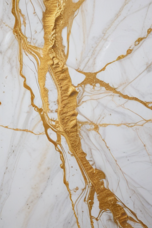 Elegant Marble Surface with Striking Gold Veins and Intricate Patterns