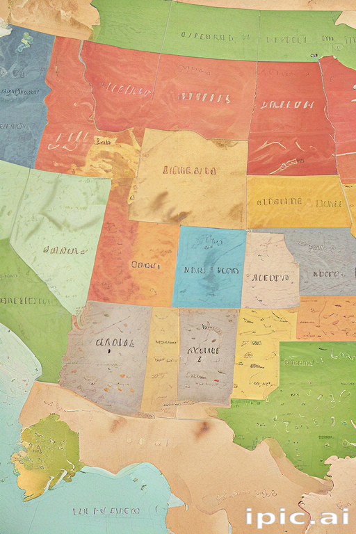 A Colorful Map Illustrating the Diverse Regions of the Southwestern ...