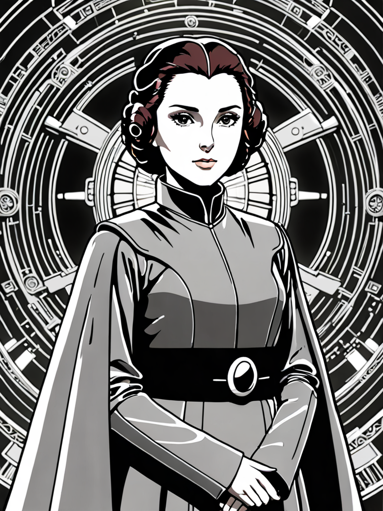 Padmé Amidala, anime, manga, 2d, ghibli, ghost in a shell, black and ...