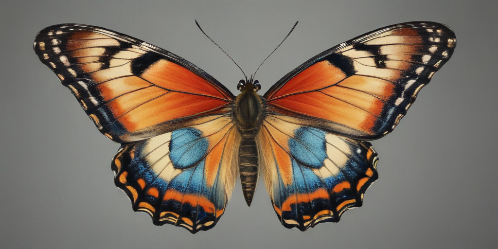 Vibrant Monarch Butterfly with Striking Orange and Blue Wing Patterns