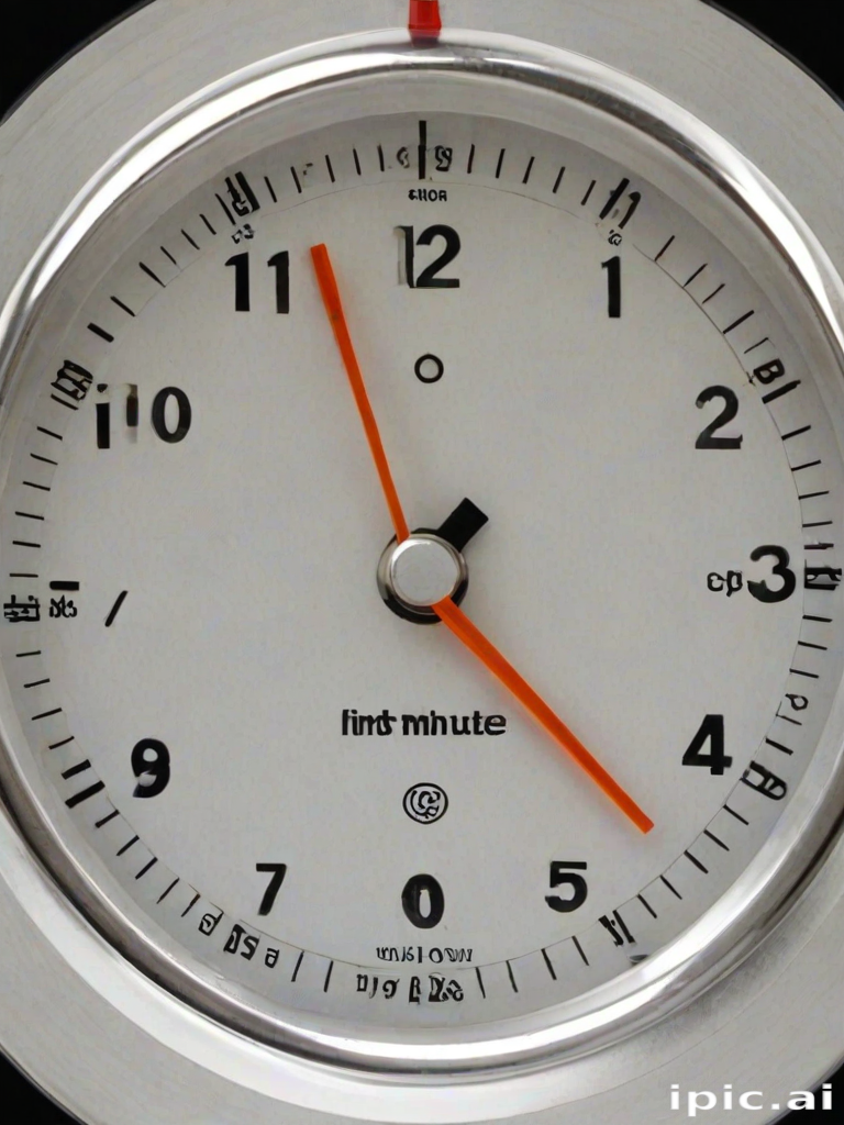 Classic Round Wall Clock Displaying Time with Bold Orange Accents