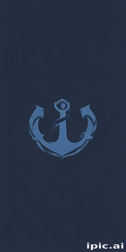 Stylized Anchor Design on a Deep Blue Background for Nautical Themes
