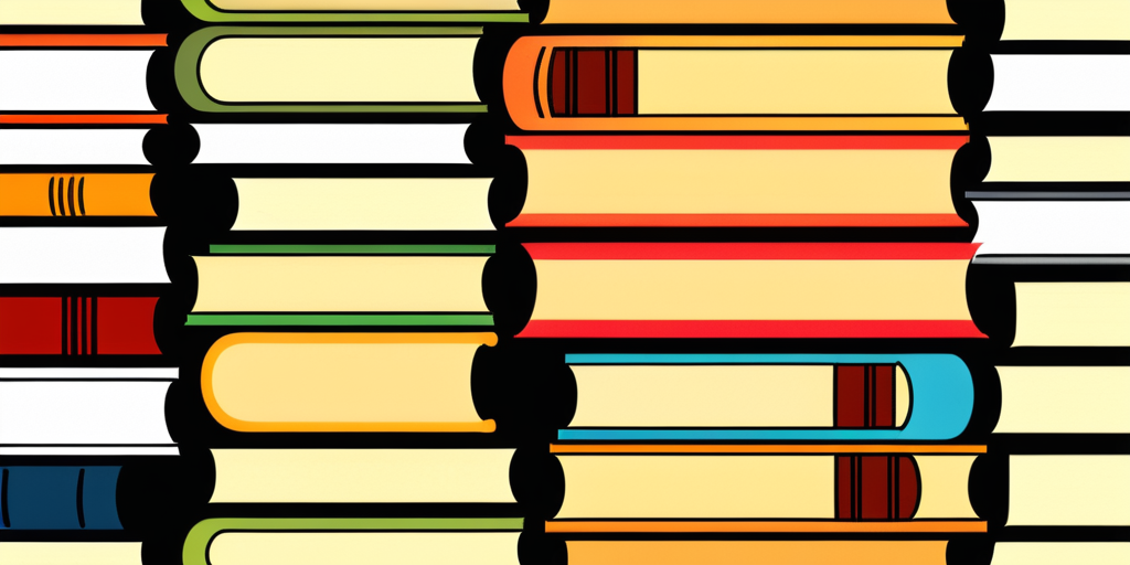 Colorful Stack of Books Displaying a Variety of Literary Adventures