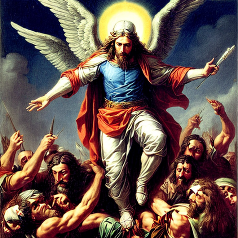 Jesus Christ leading a great army of angels against the devil's order ...