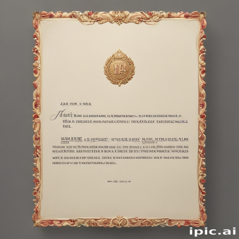 Official Document Featuring Elaborate Design and Decorative Border Elements