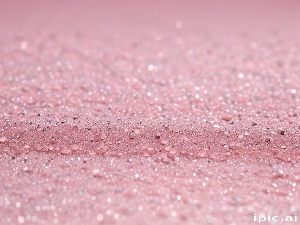 Delicate Pink Surface Adorned with Sparkling Drops of Water and Light