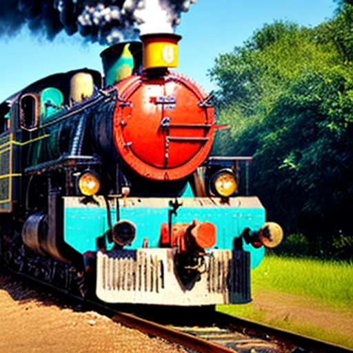 a dragon standing in front of a steam locomotive