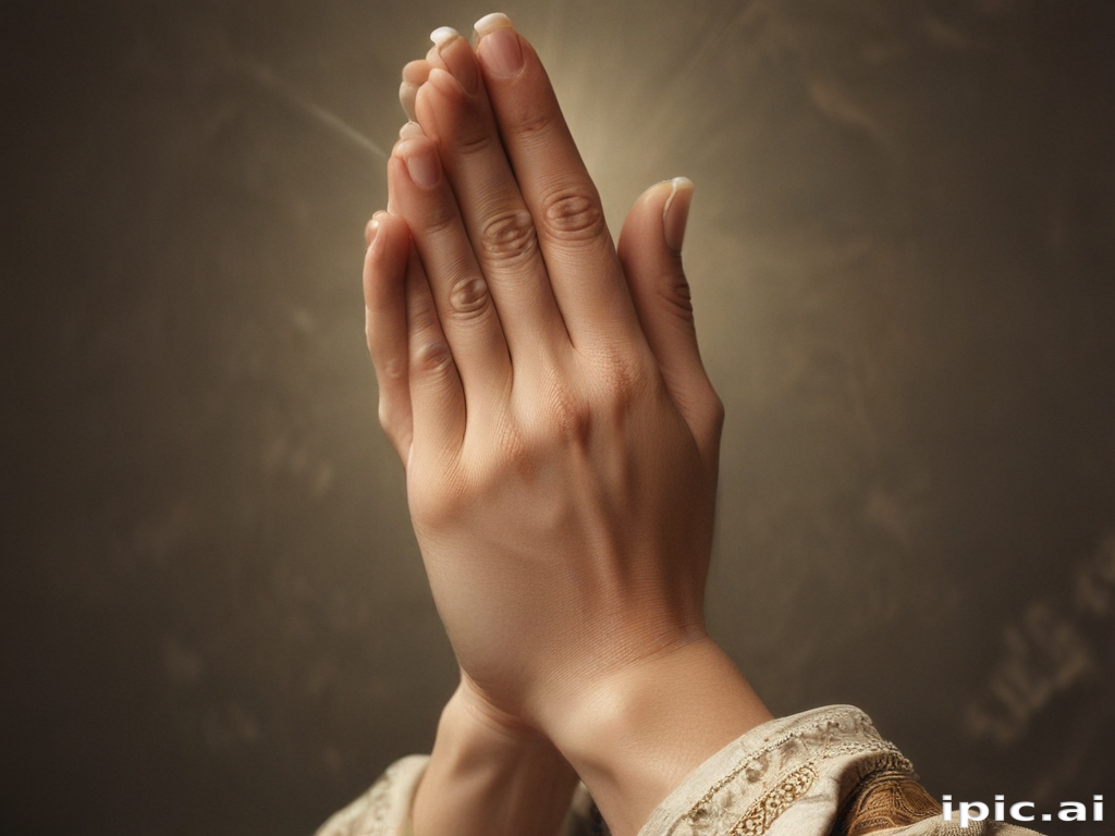 Hands Together in Prayer, Symbolizing Hope, Faith, and Spiritual Connection