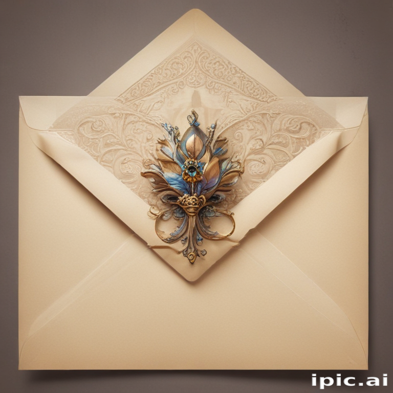 Elegant Envelope Featuring Intricate Floral Design and Decorative ...
