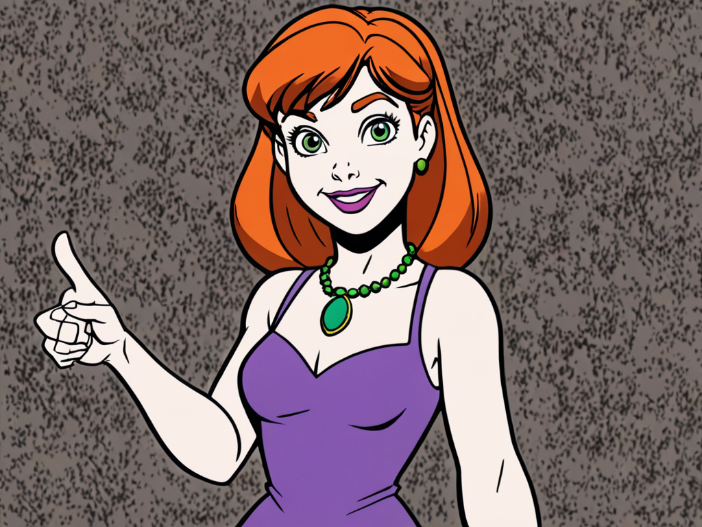 Daphne Blake fron cartoon Scooby-Doo line art
