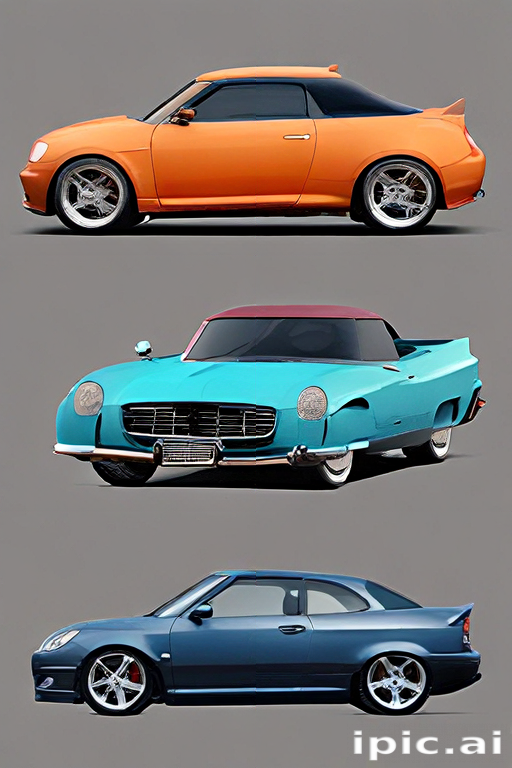 A Colorful Collection of Unique Custom Cars Displayed in a Stylish ...