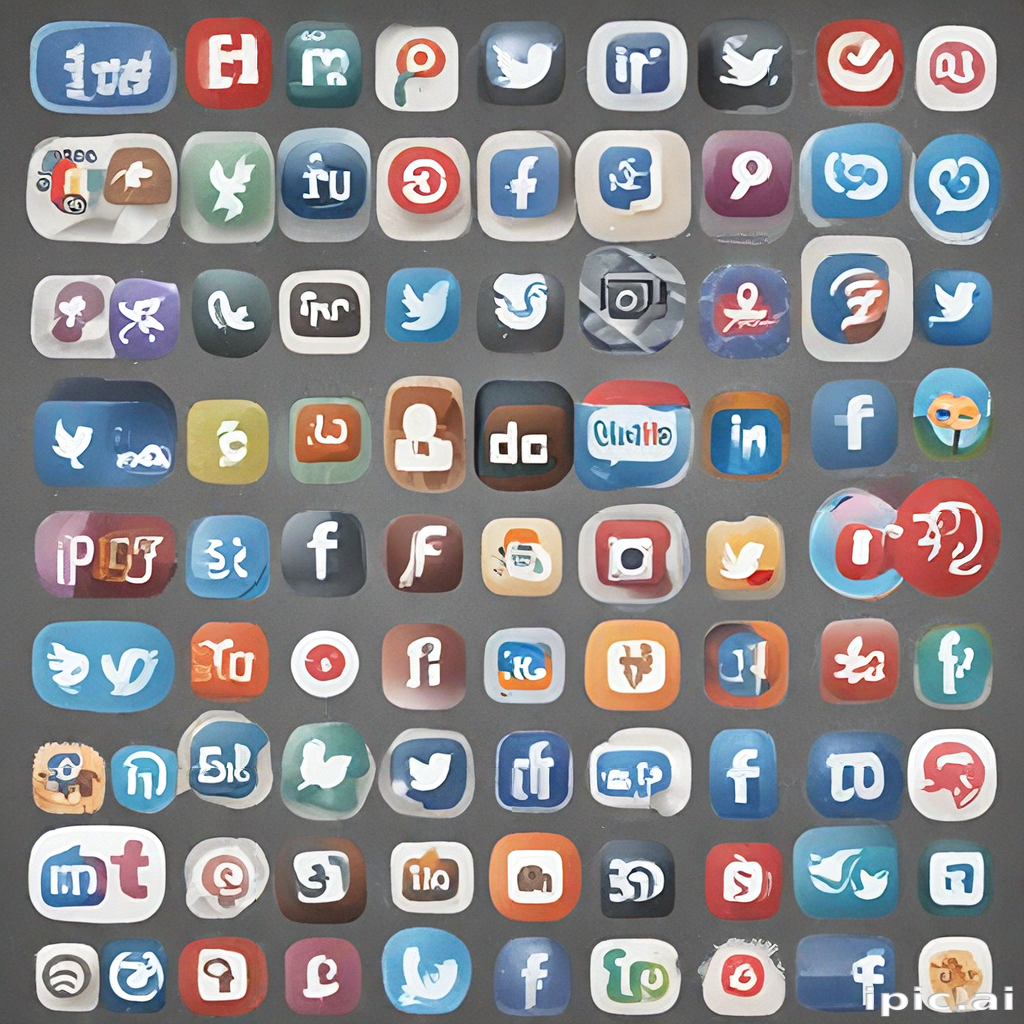 A Colorful Collage of Popular Social Media Icons and Logos Displayed ...