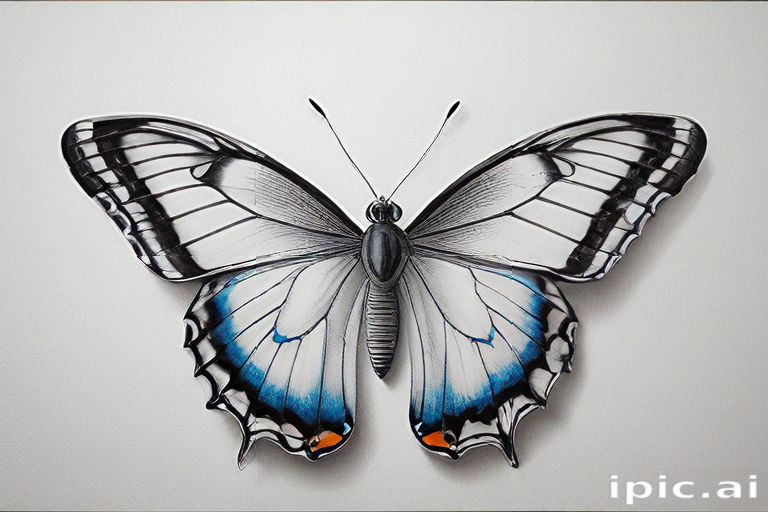 A Stunningly Realistic Butterfly Artwork with Intricate Details and Colors.