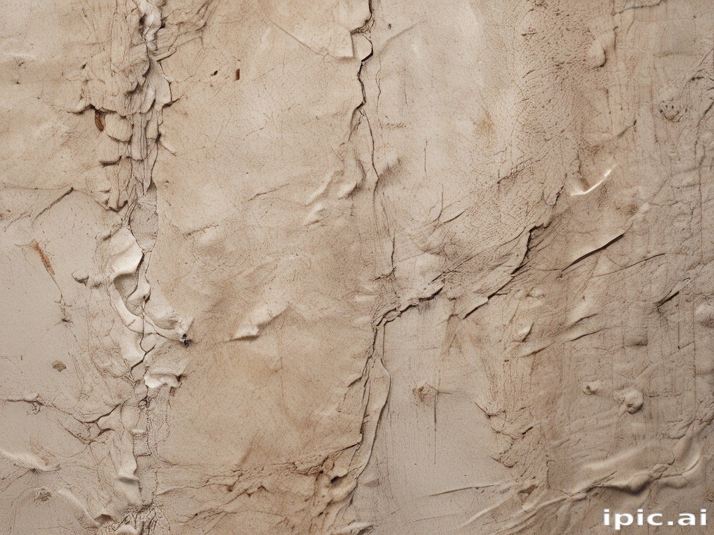 Textured Surface of Dried Clay with Unique Patterns and Earthy Colors.