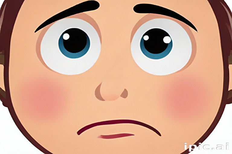An Animated Character Displaying a Look of Concern and Sadness