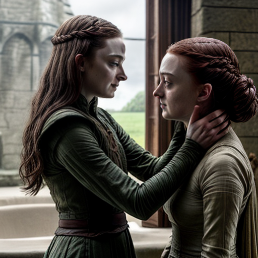 Sansa seducing Arya Stark in bath