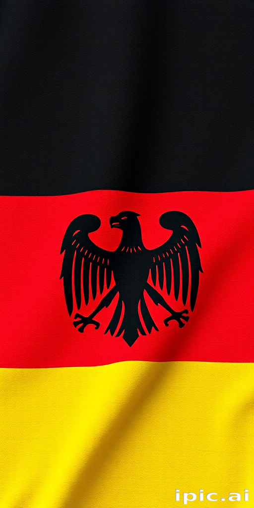 The National Flag of Germany Featuring the Black Eagle Emblem on ...