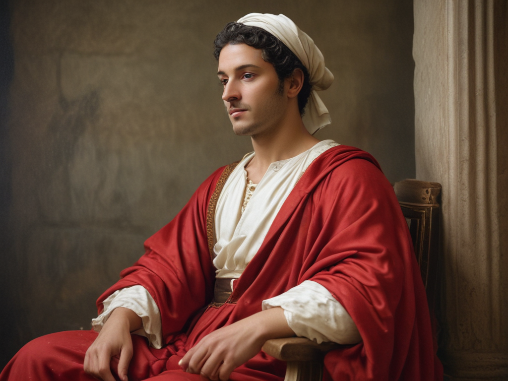 crea l'immagine di un senatore romano all'epoca di Giulio Cesare. Il ...