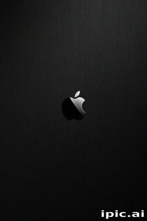 Minimalistic Apple Logo on a Sleek Black Background with Subtle Elegance