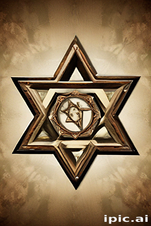 Intricate Design of a Star Symbol with Central Artistic Element