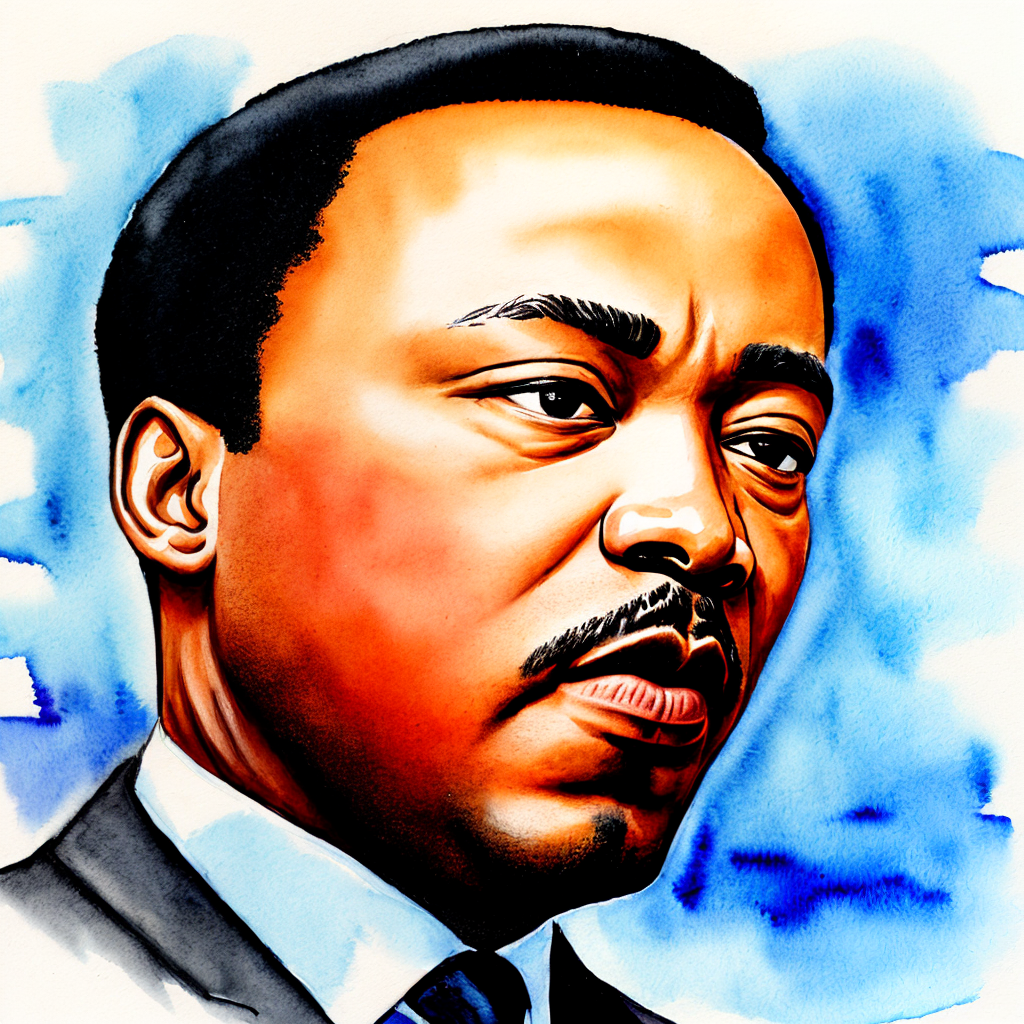 Martin Luther King, Jr profile watercolor