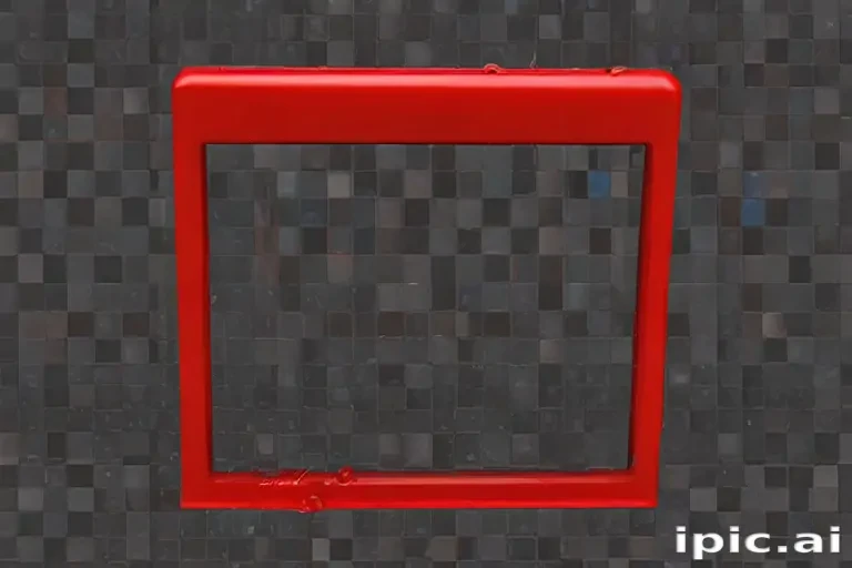 Bright Red Frame Against a Textured Dark Mosaic Background for Artistic ...