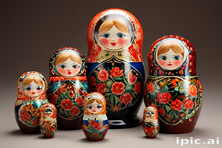 Colorful Russian Matryoshka Dolls Displaying Intricate Floral Patterns ...