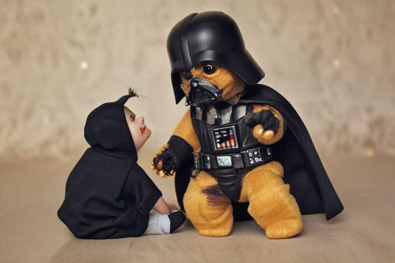 darth vader fights winne the pooh top hat