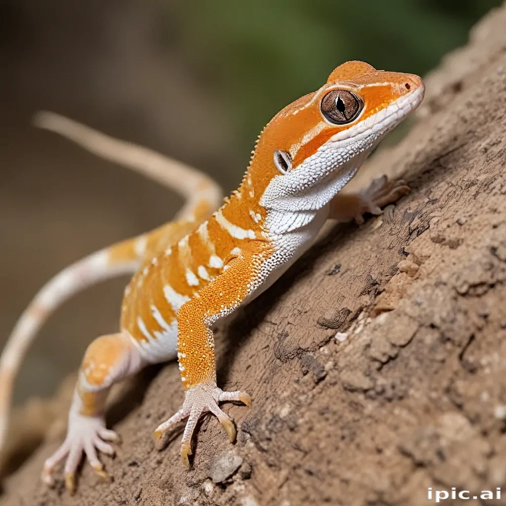 Colorful Gecko With Striking Patterns Climbing on a Natural Surface