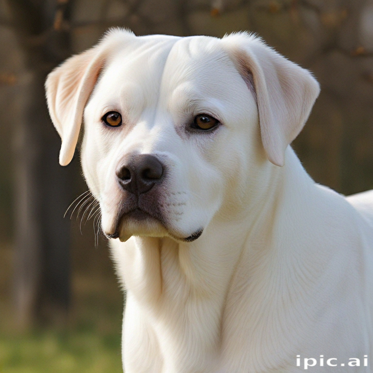 A Majestic White Dog Posing Gracefully in a Natural Outdoor Setting