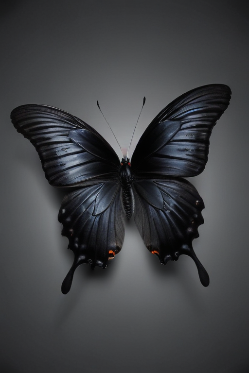 Elegant Black Butterfly Displayed Against a Dark Background for ...
