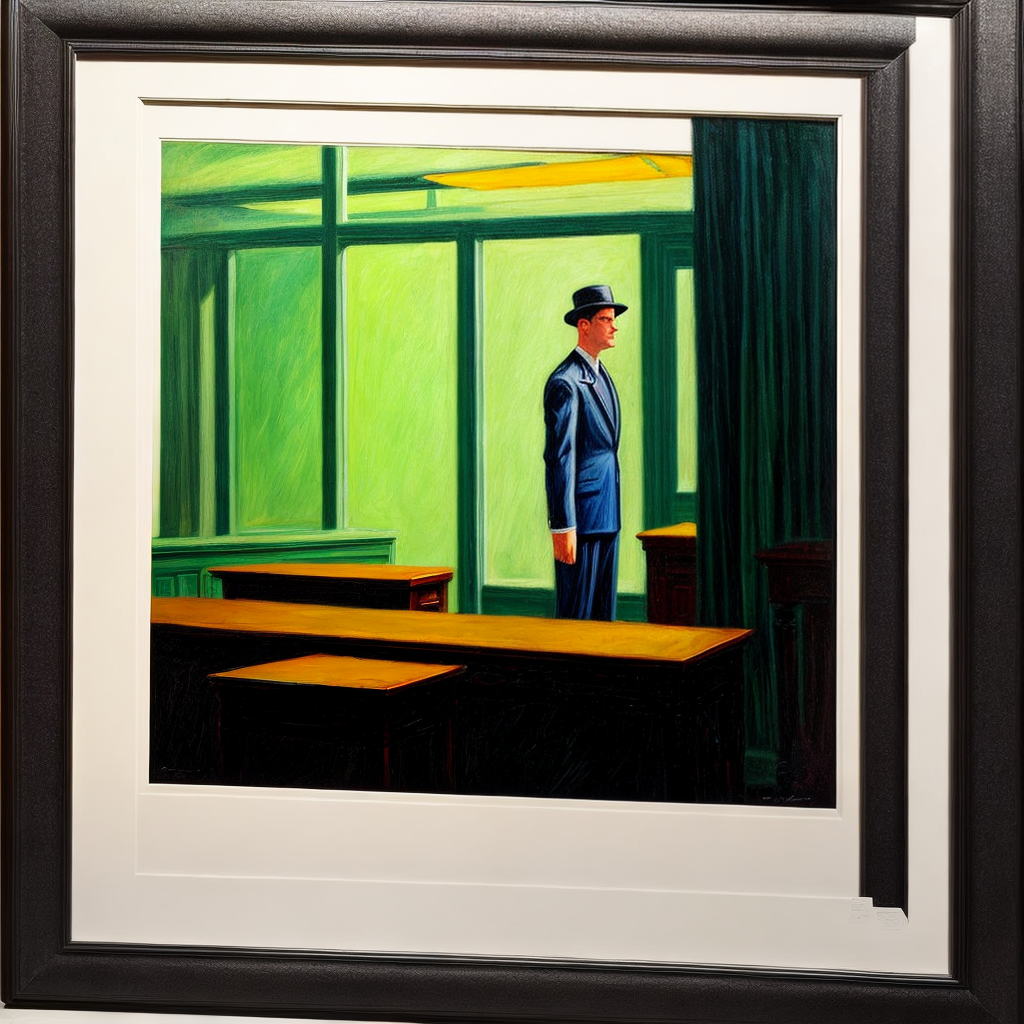 framed portrait picture of Great Famous Painting by Edward Hopper（copy ...