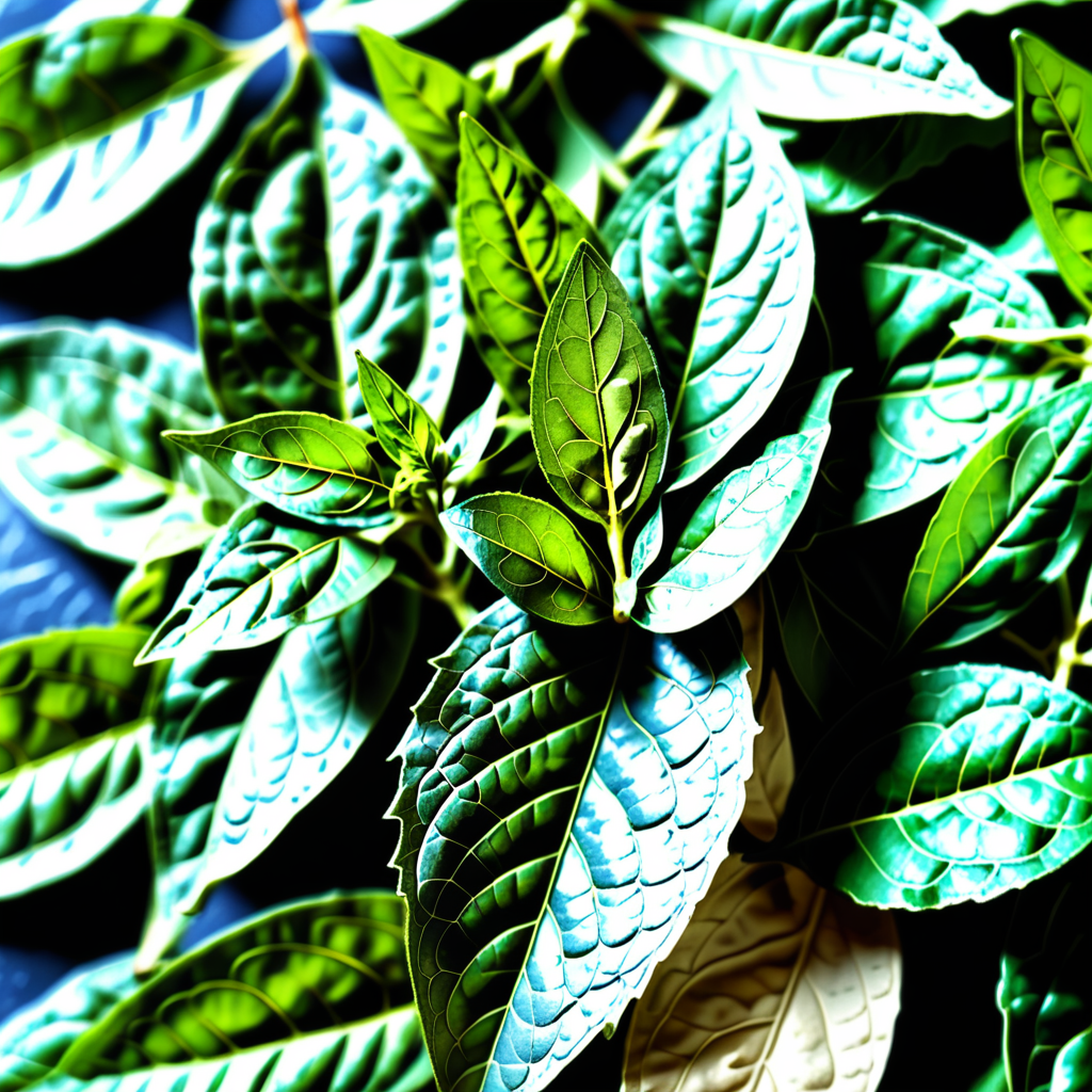 Lush Green Tropical Leaves Framing a Vibrant and Serene Background Scene.