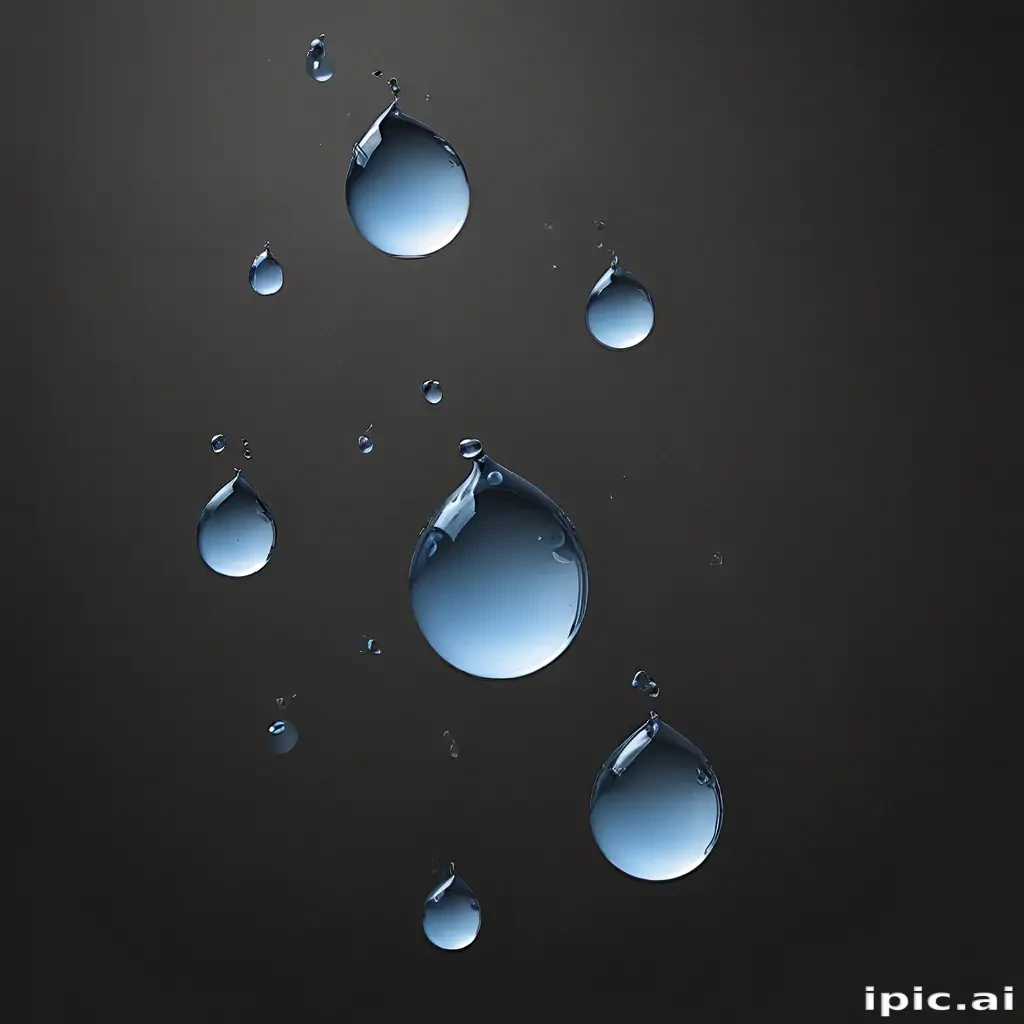 Delicate Water Droplets Suspended Against a Dark Background, Capturing ...
