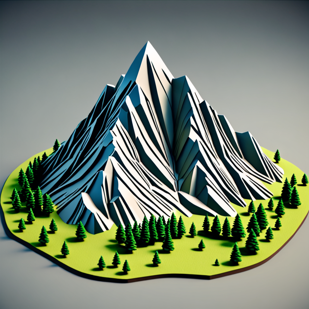 make a stylized mountain