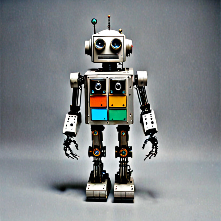 a robot made from random parts