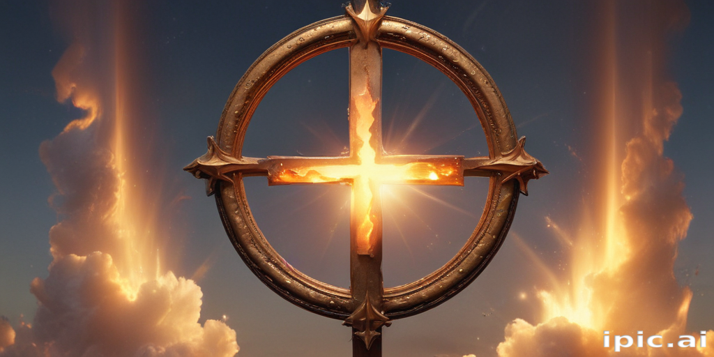 Radiant Cross Illuminating the Sky Amidst Majestic Cloud Formations