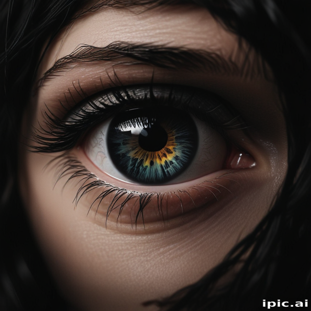 Close-Up View of a Stunning Eye with Unique Color Patterns and Details