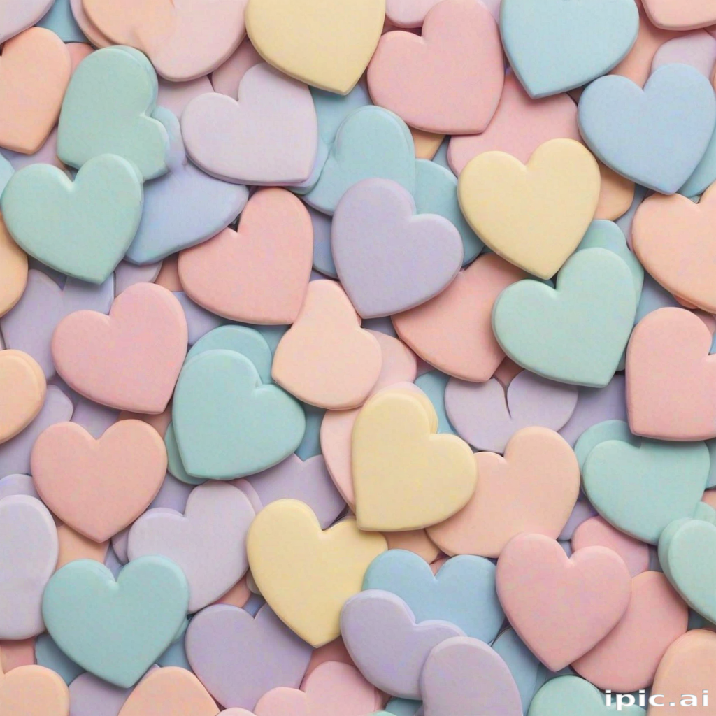 A Colorful Array of Pastel Hearts Spread Across a Soft Surface.