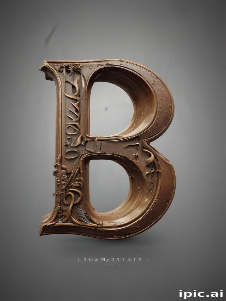 Intricately Designed Letter B with Ornate Details and Elegant Style