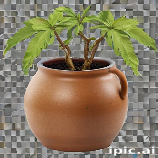 Beautifully Potted Green Plant in a Simple Brown Clay Pot