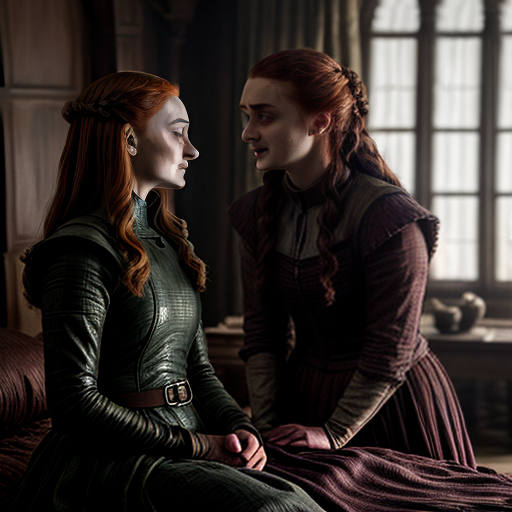 Sansa seduces Arya in bedroom