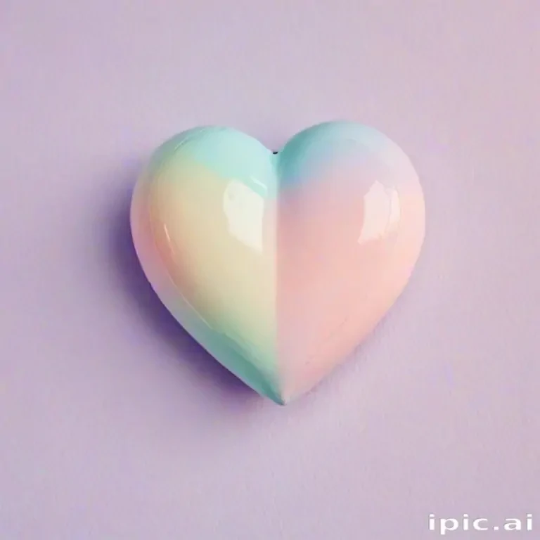 A Beautifully Crafted Pastel Heart Shaped Decoration Against a Soft Background.