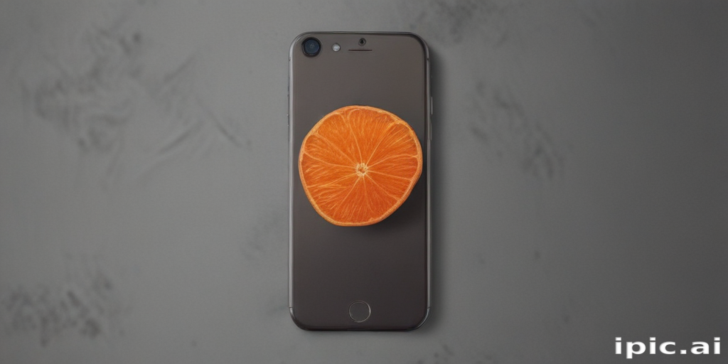 Creative Blend of Technology and Nature with an Orange on Smartphone
