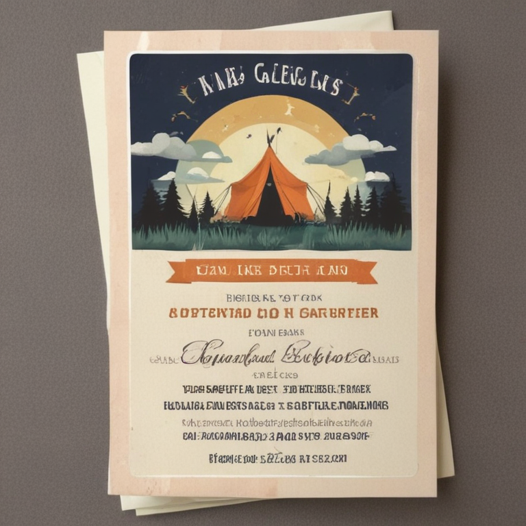 Birthday card with invitation to go to a wake camp in summer