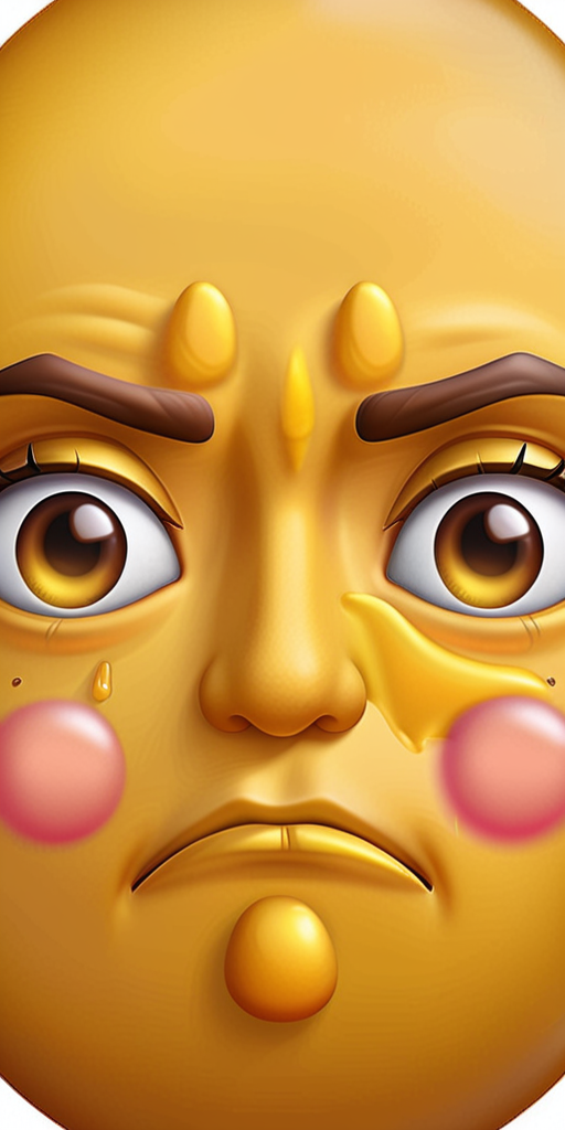 A Sad Pink Face Emoji Expressing Feelings of Disappointment and Loneliness.